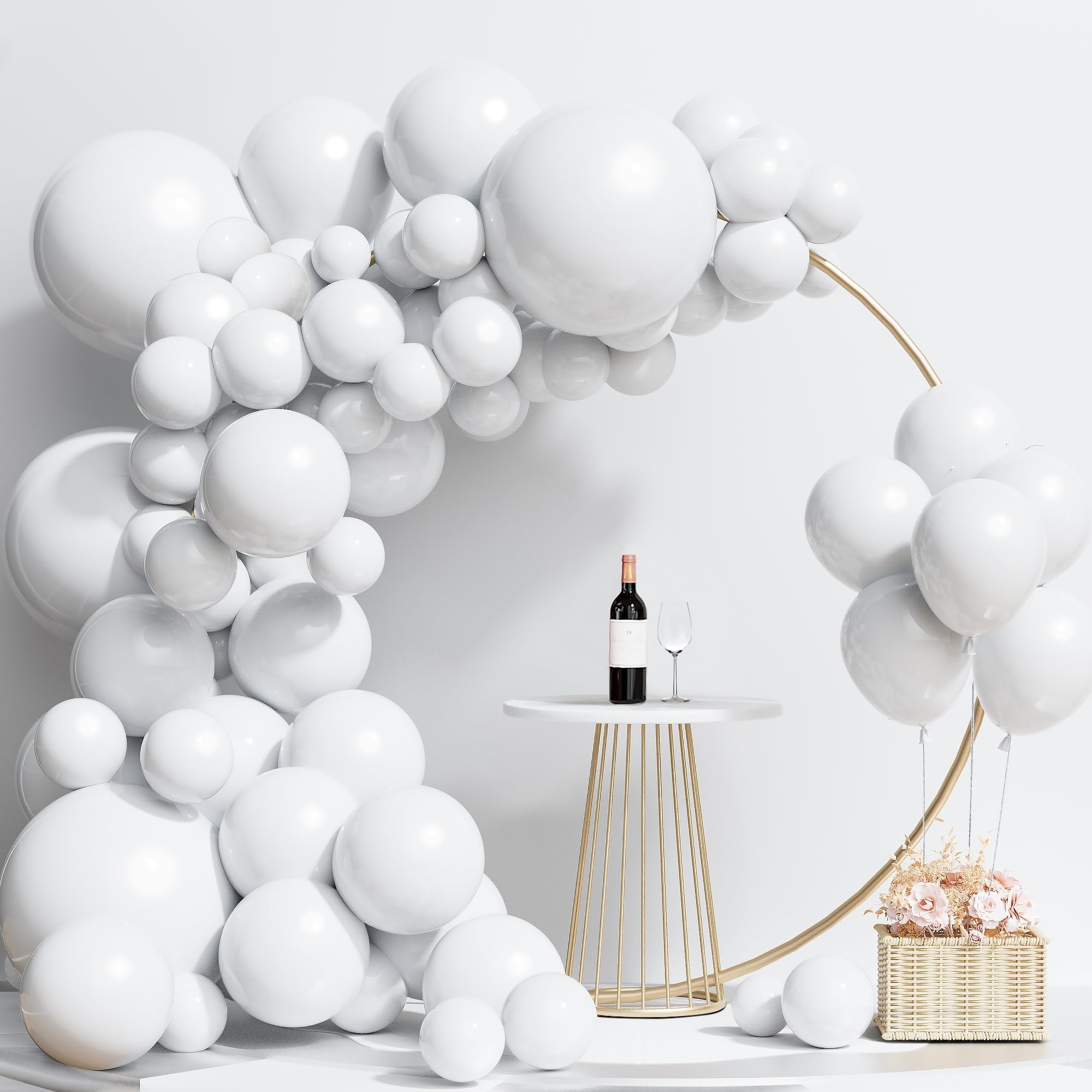 Labeol White Balloons Different Sizes 151PCS 18/12/10/5 Inch White ...