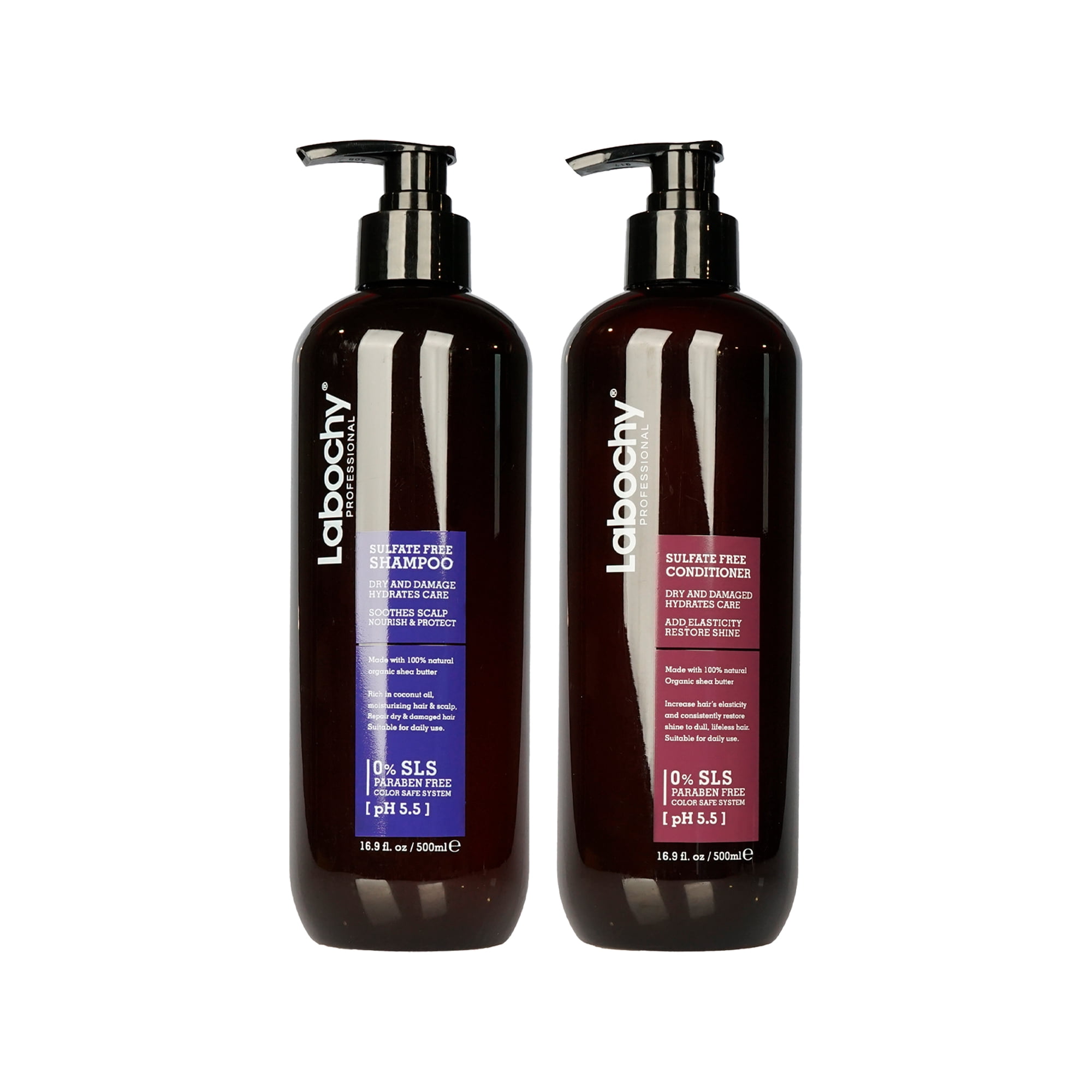 Labochy Sulfate Free Shampoo & Conditioner Set Dry & Damaged Hair 16.9 ...