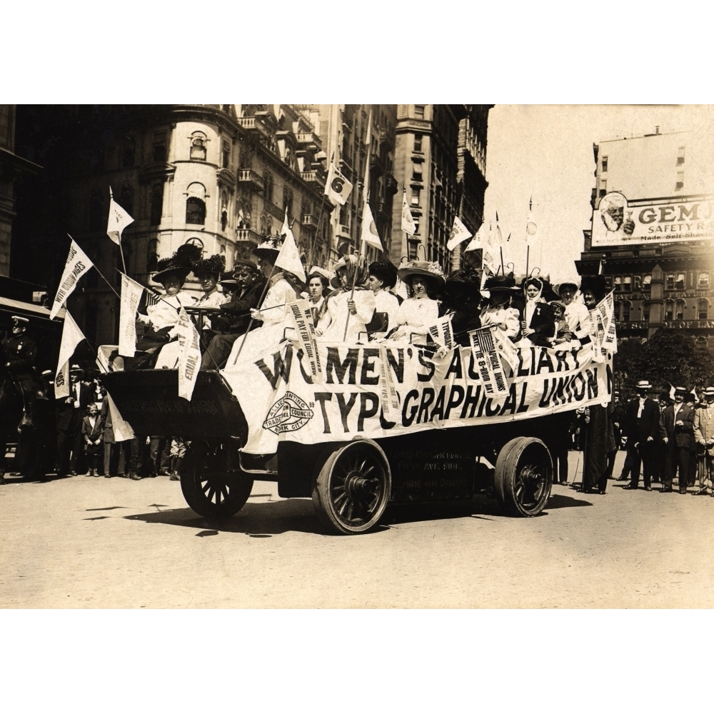Labor Day Parade. Women On Float Of The Women'S Auxilliary ...