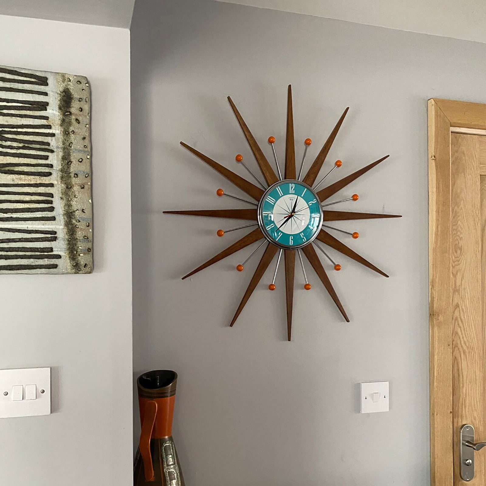 Labor Day Sales Clock,Hand Made Mid Centurystyle StarburstSunburst ...