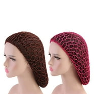 3PCS Mesh Hair Net Rayon Knit Hat Sleeping Crochet Hairnet Long Hair ...