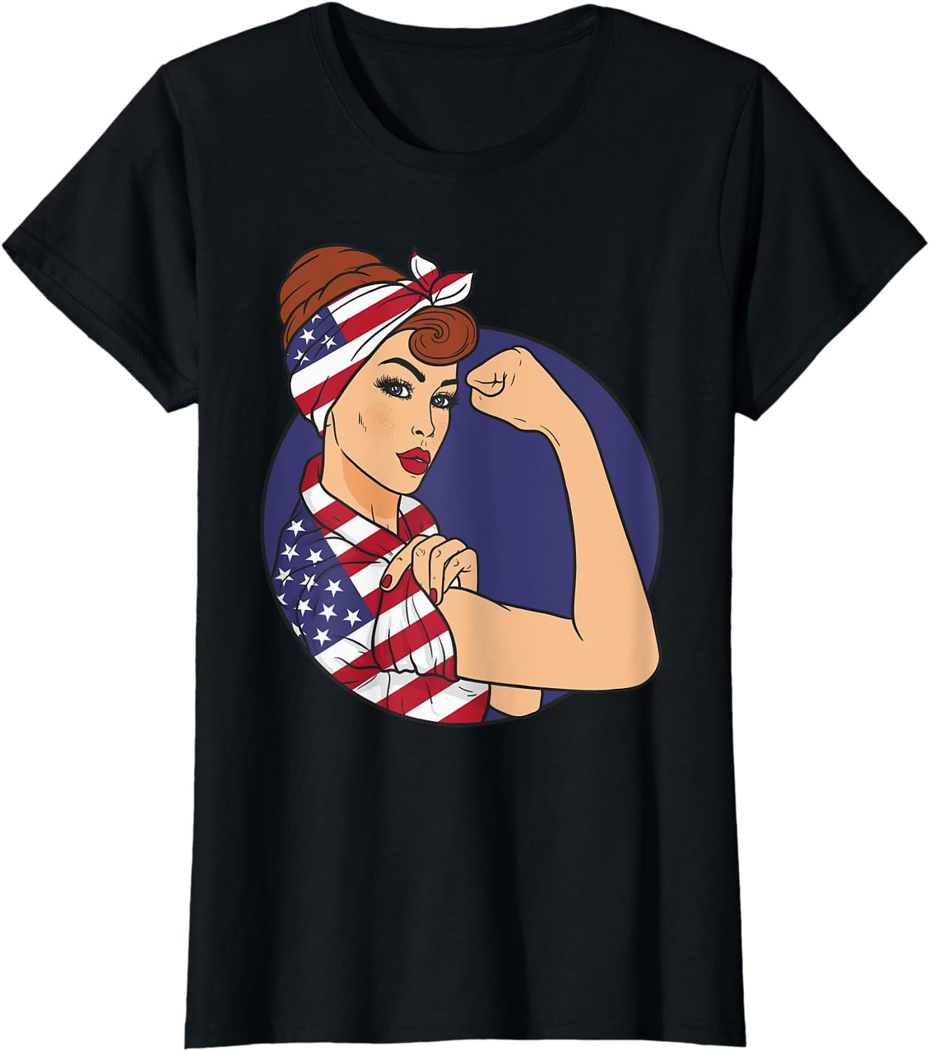 Labor Day Shirts for Women Rosie the Riveter American Flag T-Shirt ...
