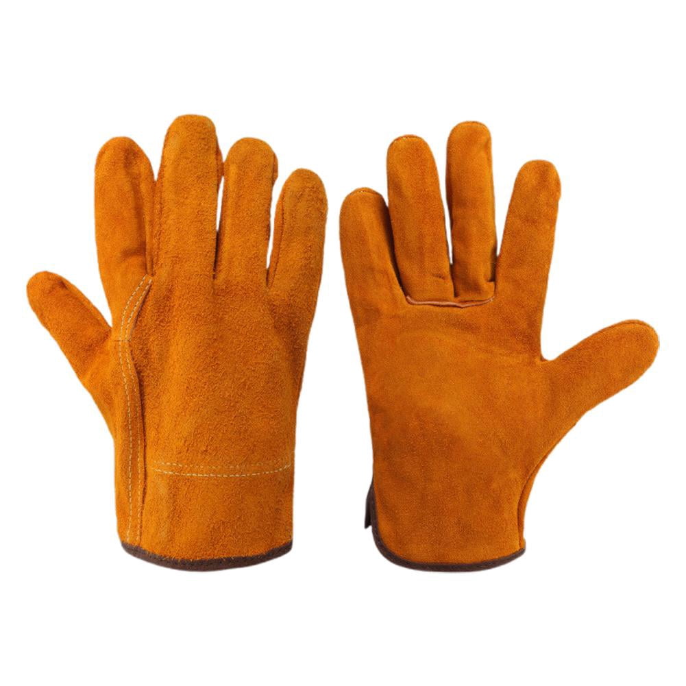 Labor Protection Cowhide Gloves Doublelayer Welding Wearresistant ...