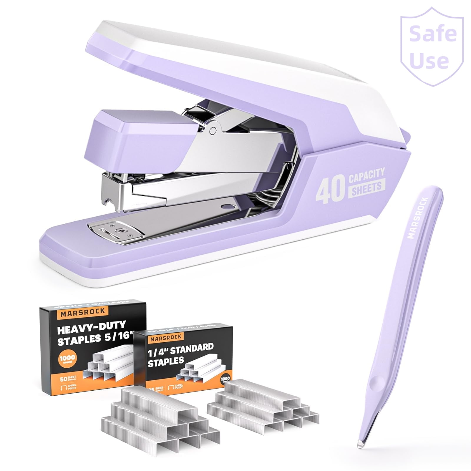 Marsrock Effortless Stapler for Desk,40-50 Sheet Capacity, 2000 Staples ...