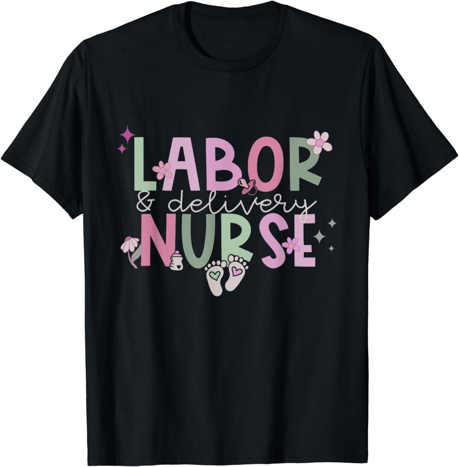 Labor and Delivery Nurse , L&D Nurse T, Baby Nurse s, Retro T-Shirt ...