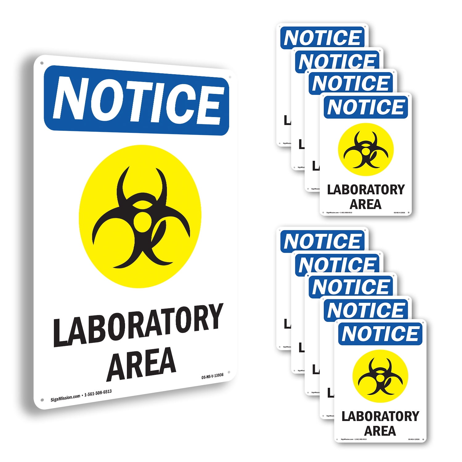 Laboratory Area OSHA Notice Aluminum Sign 10 Inch x 7 Inch - 10 Pack ...