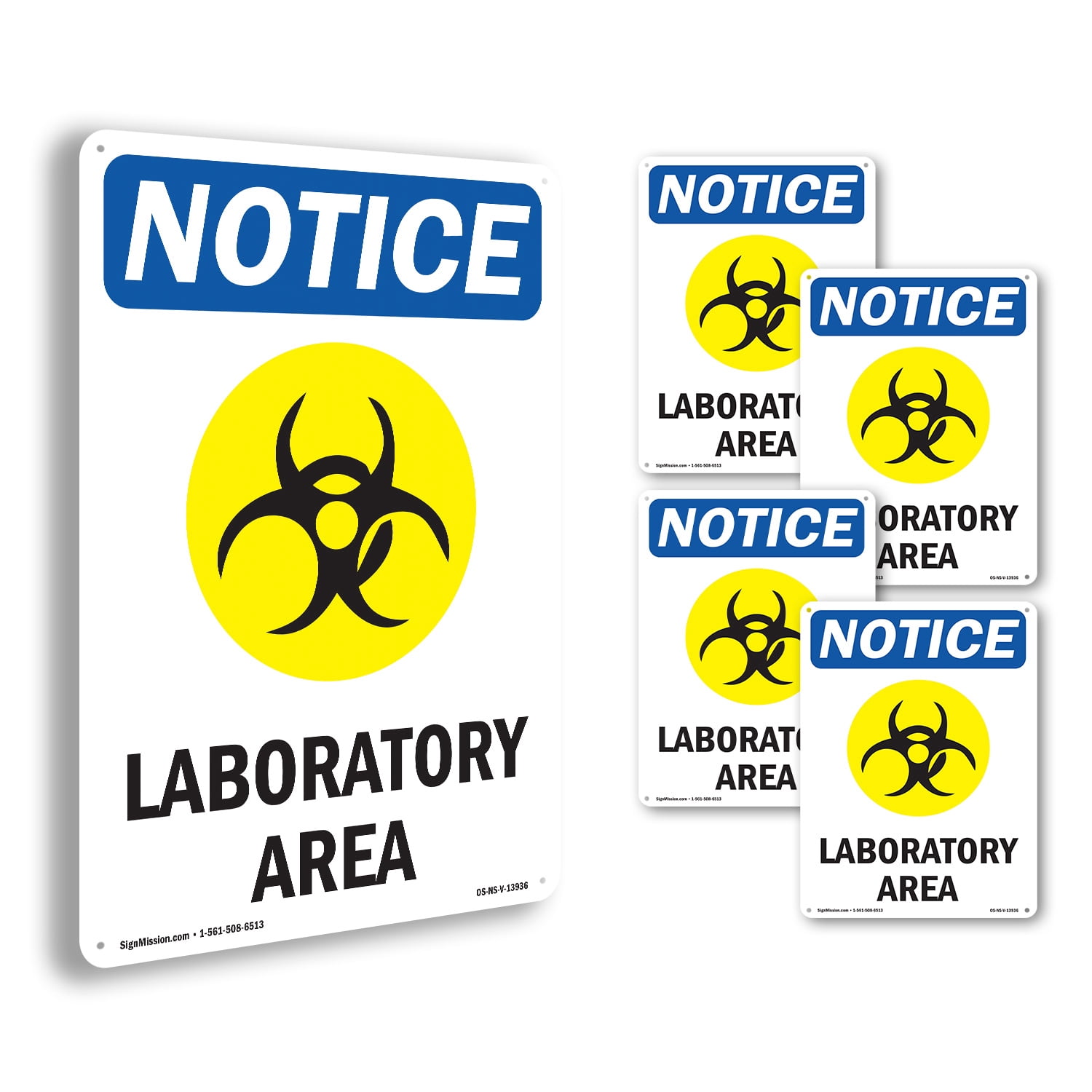 Laboratory Area OSHA Notice Rigid Plastic Sign 10 Inch x 7 Inch - 5 ...