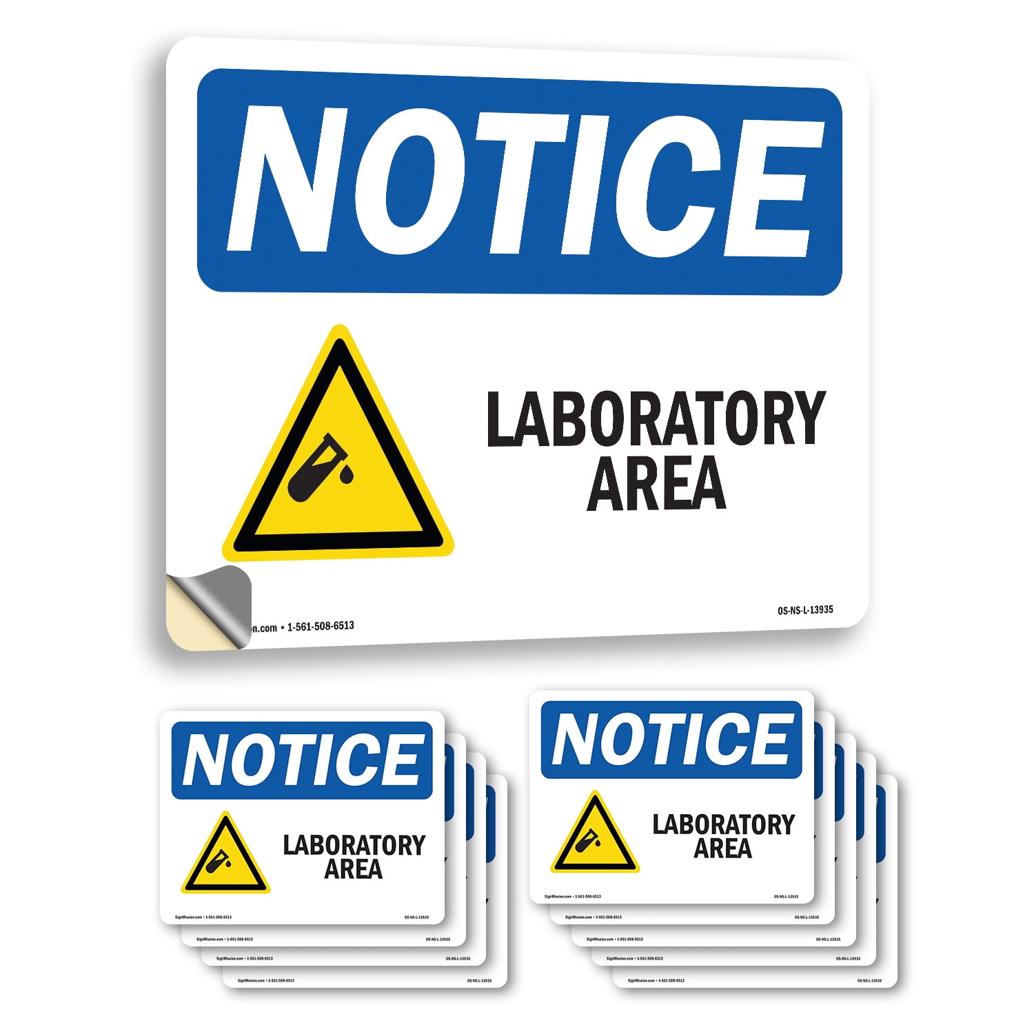 Laboratory Area With Symbol OSHA Notice Vinyl Decal Label 24 Inch x 18 ...