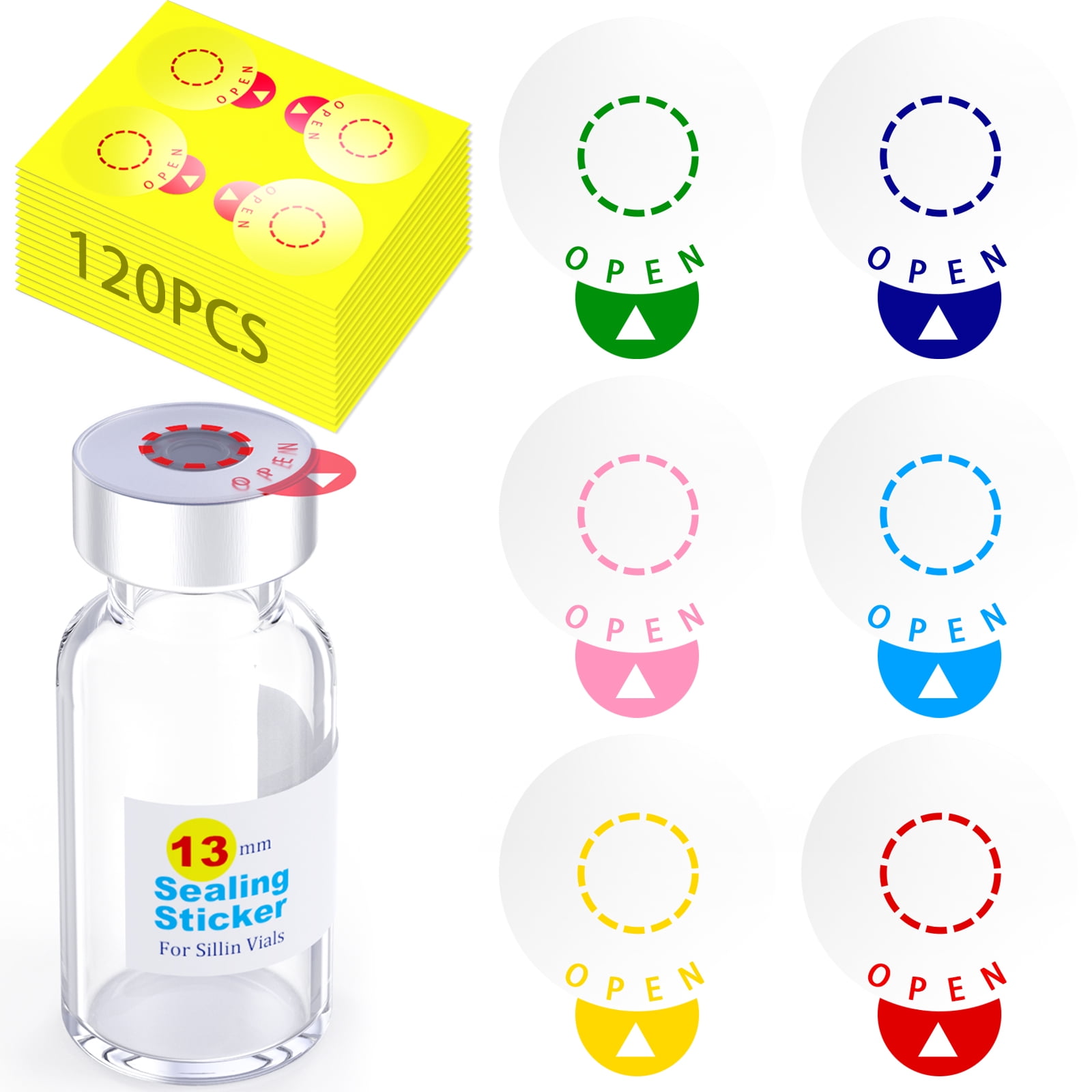 Laboratory Circle Sealing Sticker Self-adhesive Sealing Labels, 6 ...