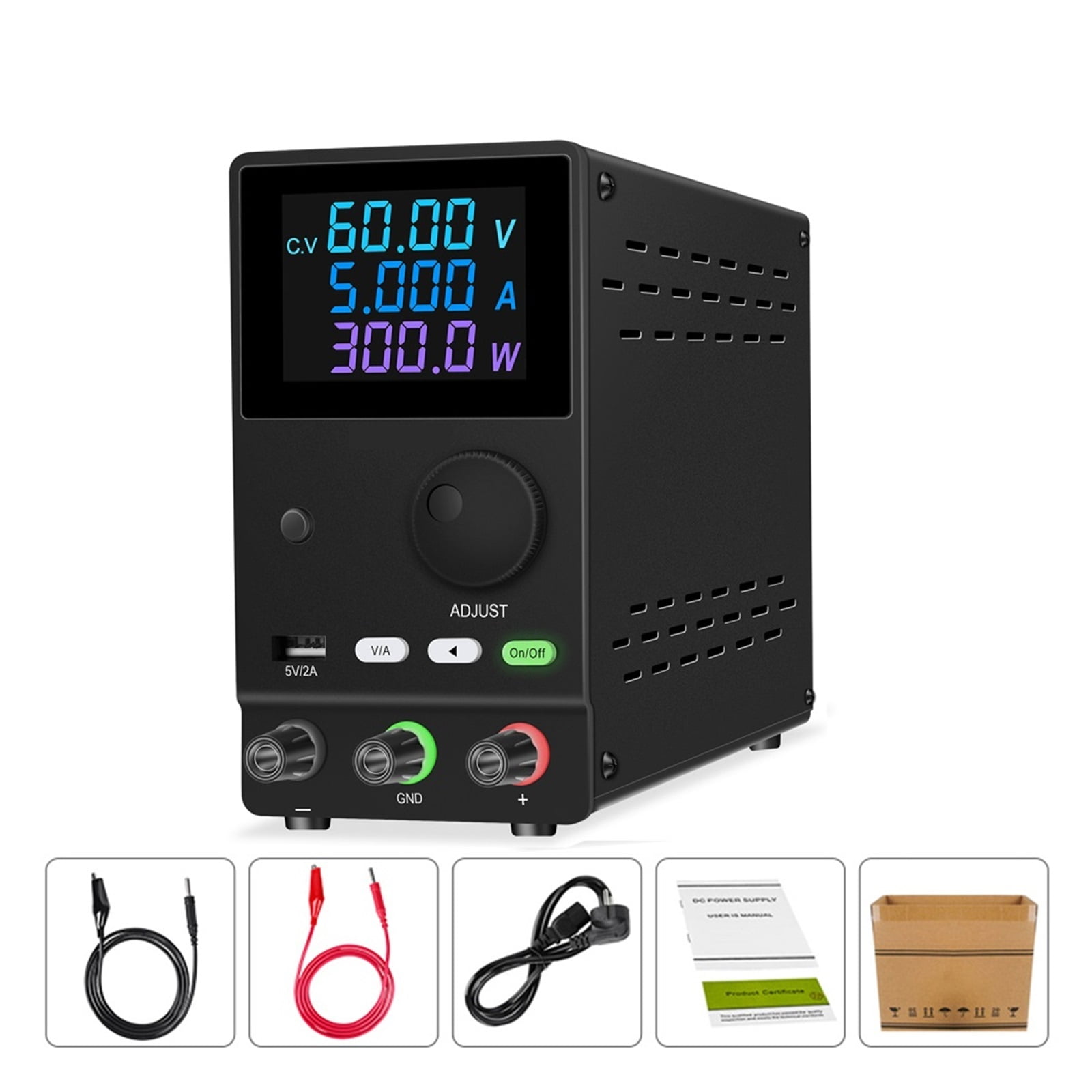 Laboratory DC Power Supply Adjustable Unit 30V 10A 5A 60V 3A Voltage ...