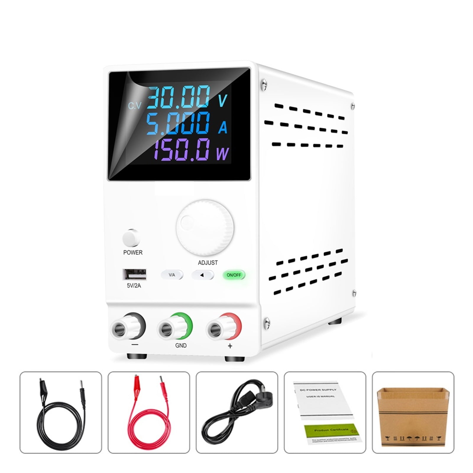Laboratory DC Power Supply Adjustable Unit 30V 10A 5A 60V 3A Voltage ...