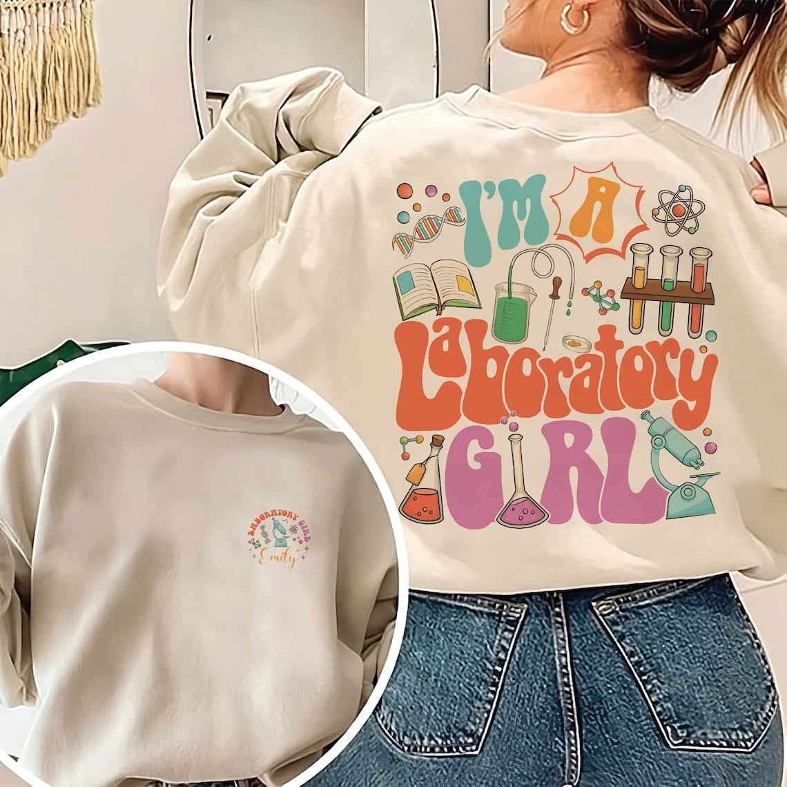 Laboratory Girl Medical Lab Science Sweatshirt - Walmart.com