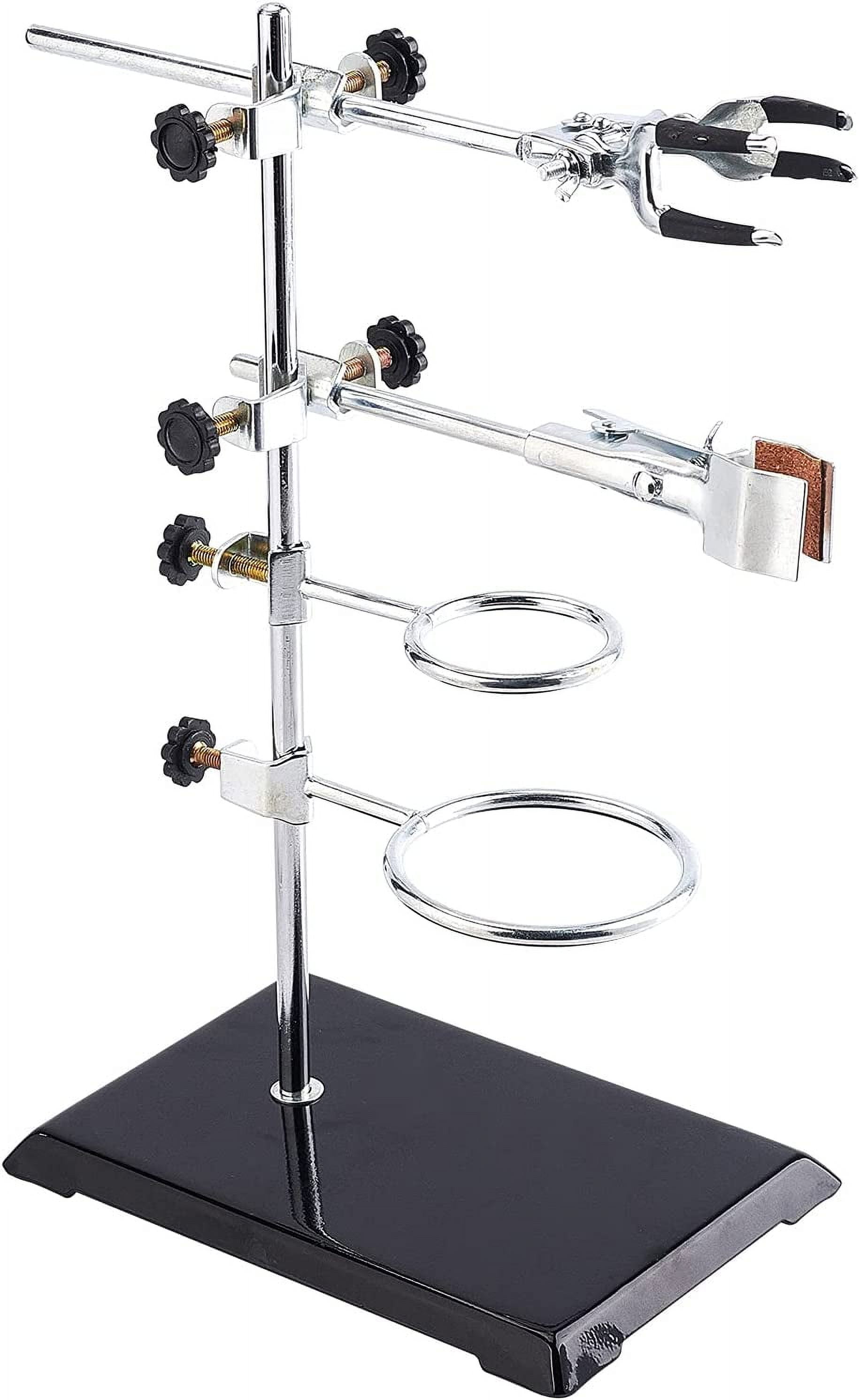 Laboratory Grade Stand Support Set with Coated Base (8.3"x5.4") Rod ...