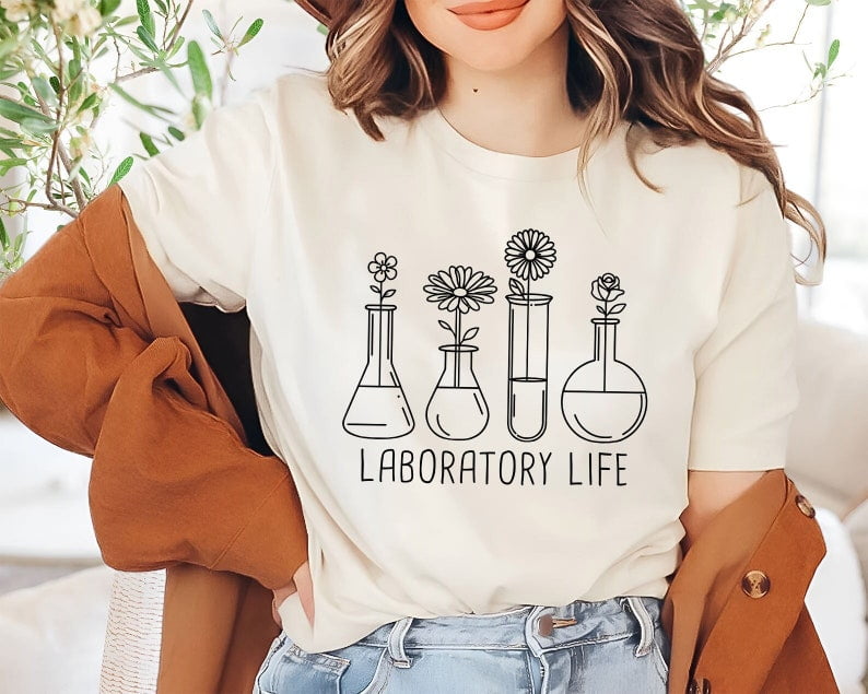 Laboratory Life Botanical Tee, Science Beaker Shirt, Biologist Gift ...