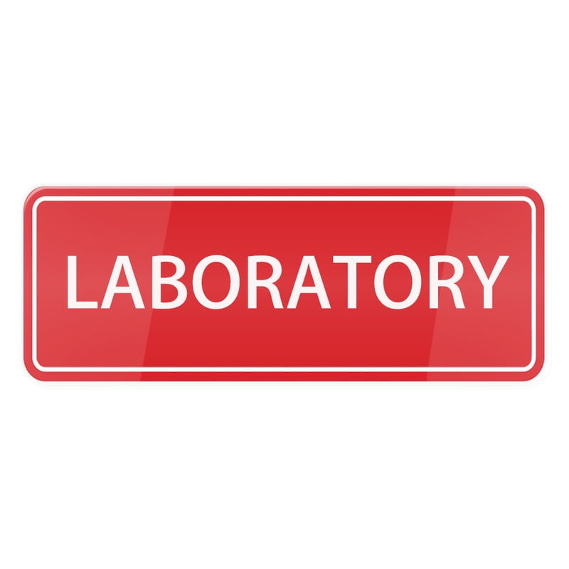 Laboratory Sign, 10 X 3 Inch Acrylic Plastic Sign With Symbols, Self ...