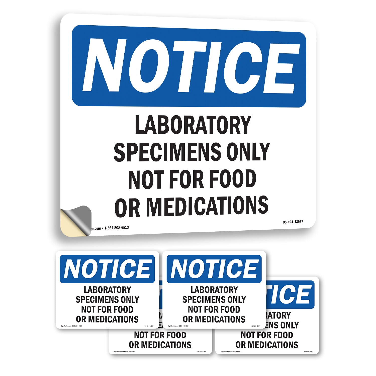 Laboratory Specimens Only Not For Food Or OSHA Notice Vinyl Decal Label ...