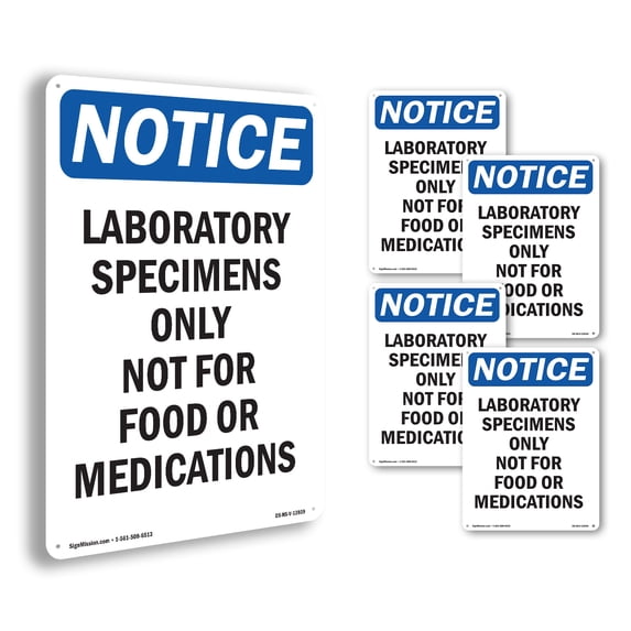 Laboratory Specimens Only Not OSHA Notice Aluminum Sign 24 Inch x 18 ...