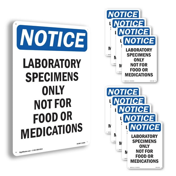Laboratory Specimens Only Not OSHA Notice Rigid Plastic Sign 24 Inch x ...
