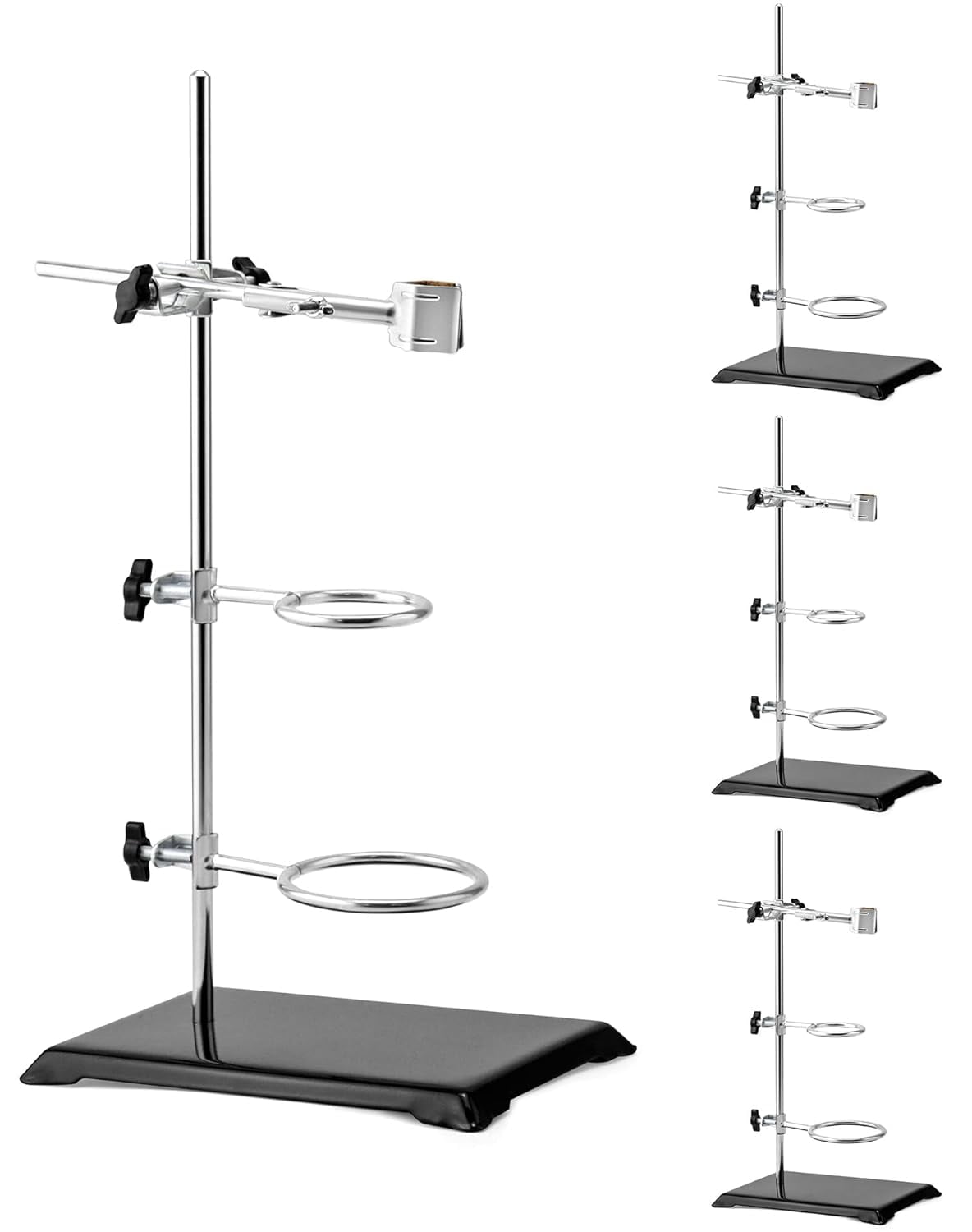 Laboratory Stands Support Set: 4 Pack Steel Lab Stand with Cast Iron ...