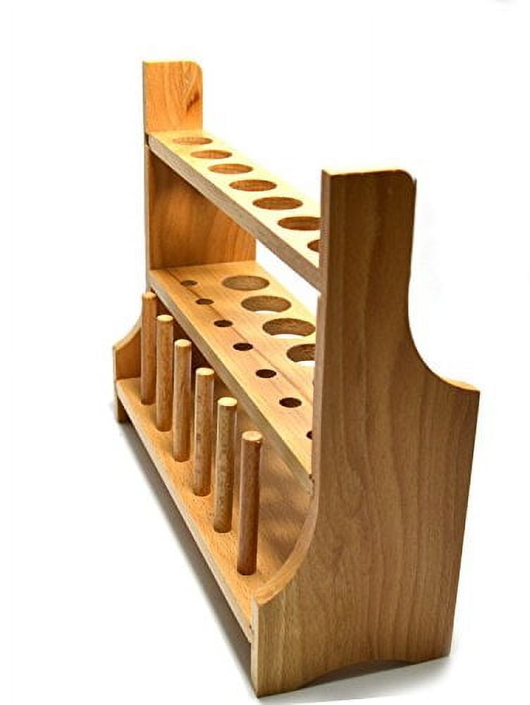 Laboratory Wood Test Tube Rack, 13 Hole, 6 Pin - 2 Shelves, Hole Size ...