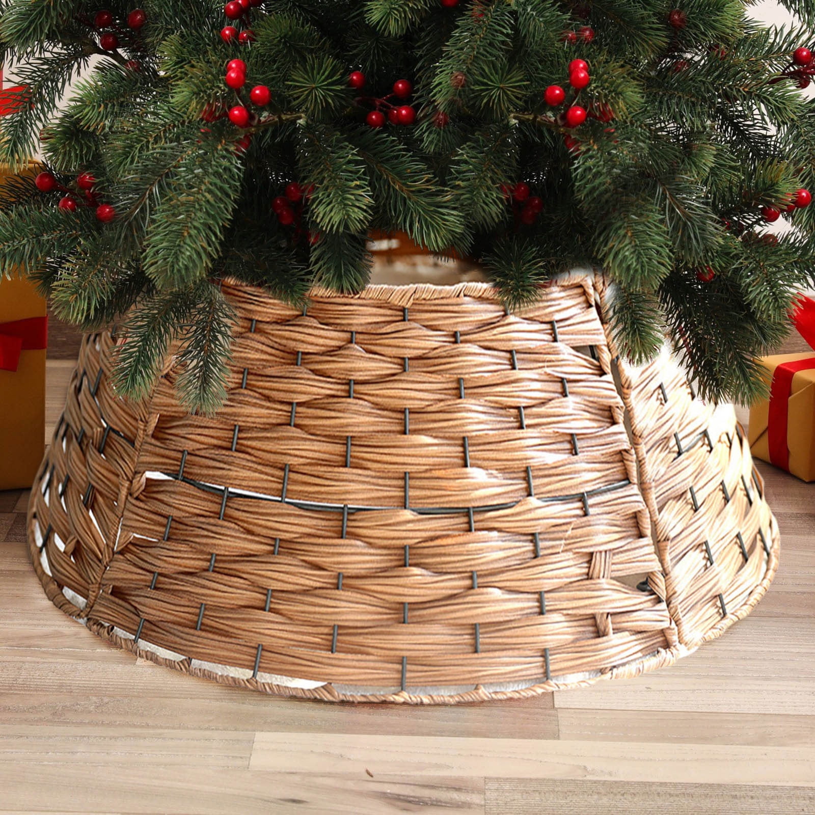 LaboteSI Farmhouse Christmas Tree Collar - Rustic Holiday Decoration ...