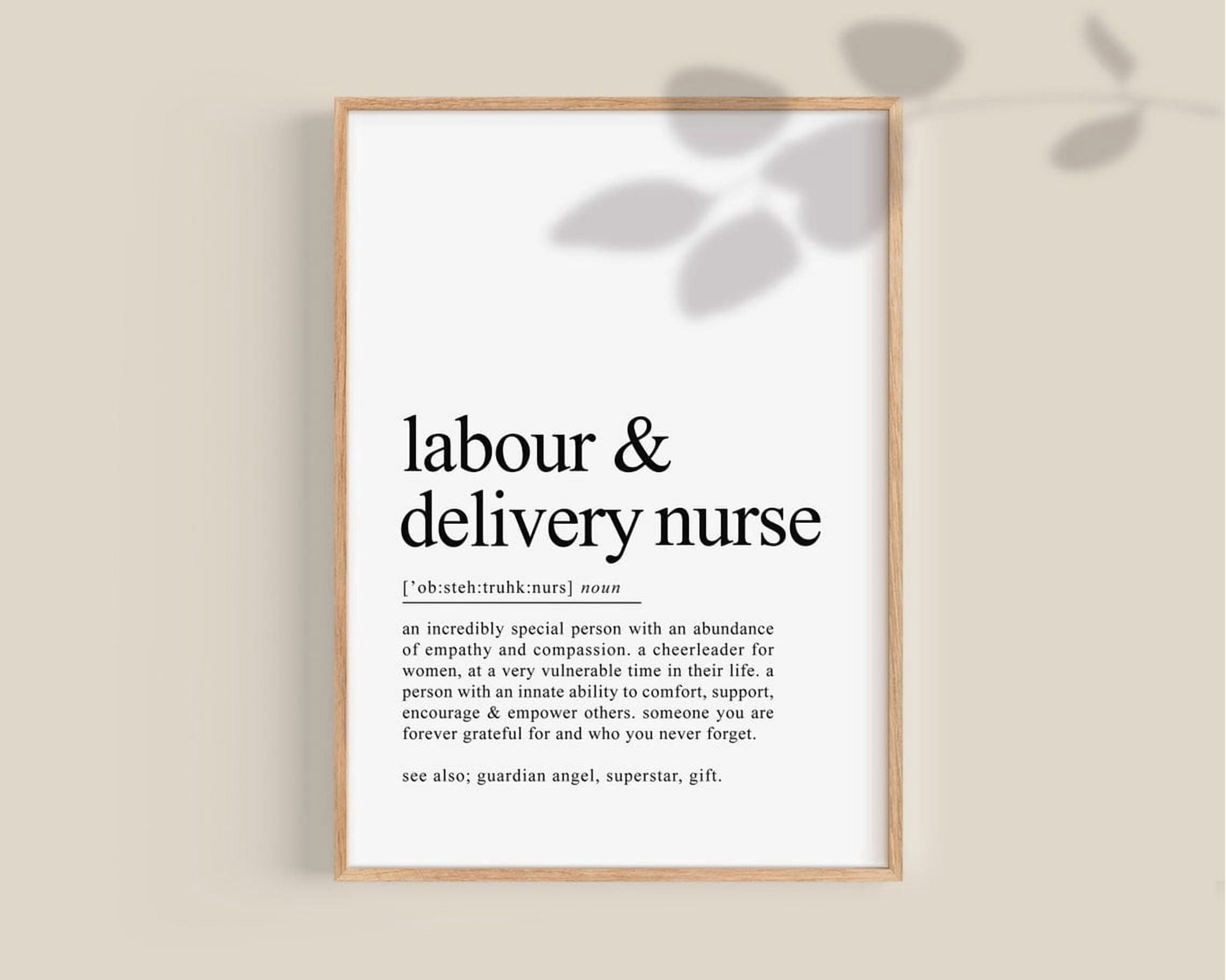 Labour And Delivery Nurse Definition Poster, Student Midwife Nurse ...
