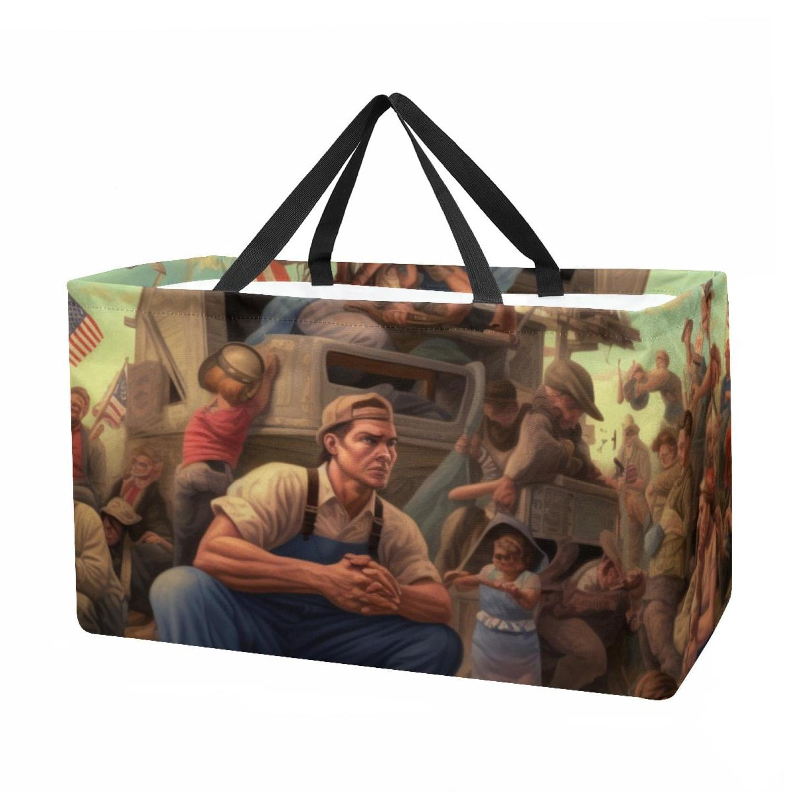 Labour Day Large Capacity Reusable Oxford Cloth Grocery Basket ...