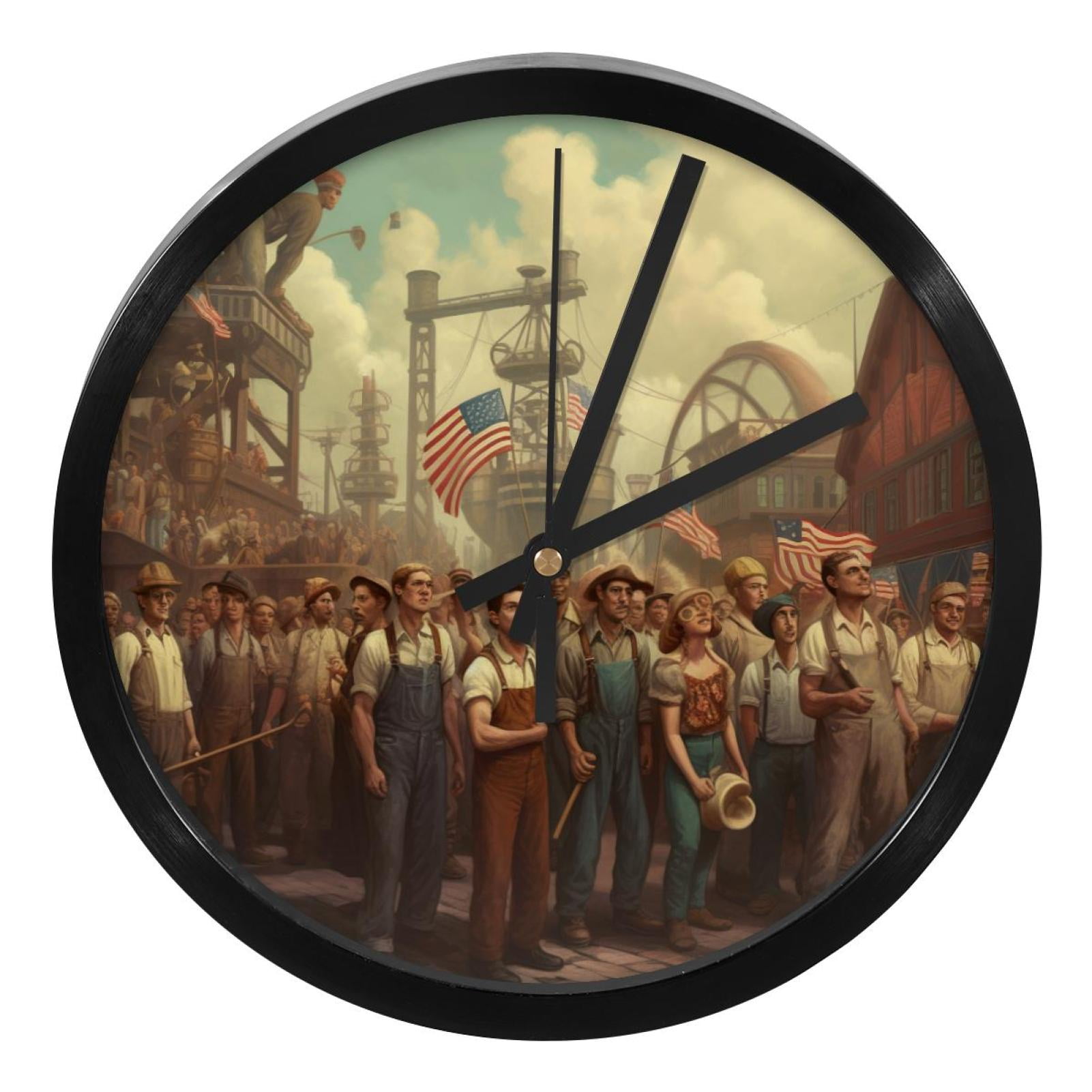 Labour Day Modern Wall Clock | Precise Quartz Movement for Accurate ...