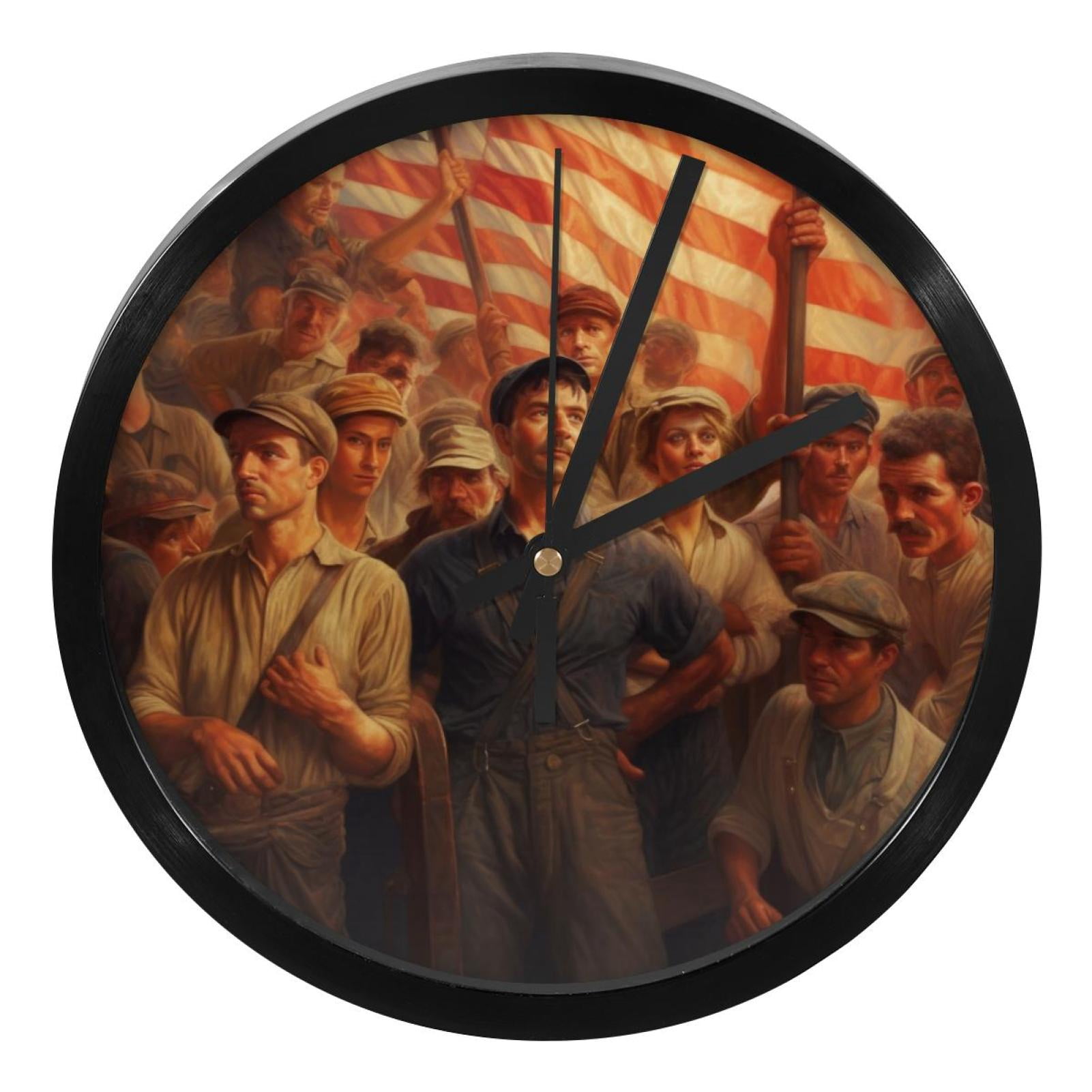 Labour Day Modern Wall Clock with Precise Quartz Movement for Offices ...