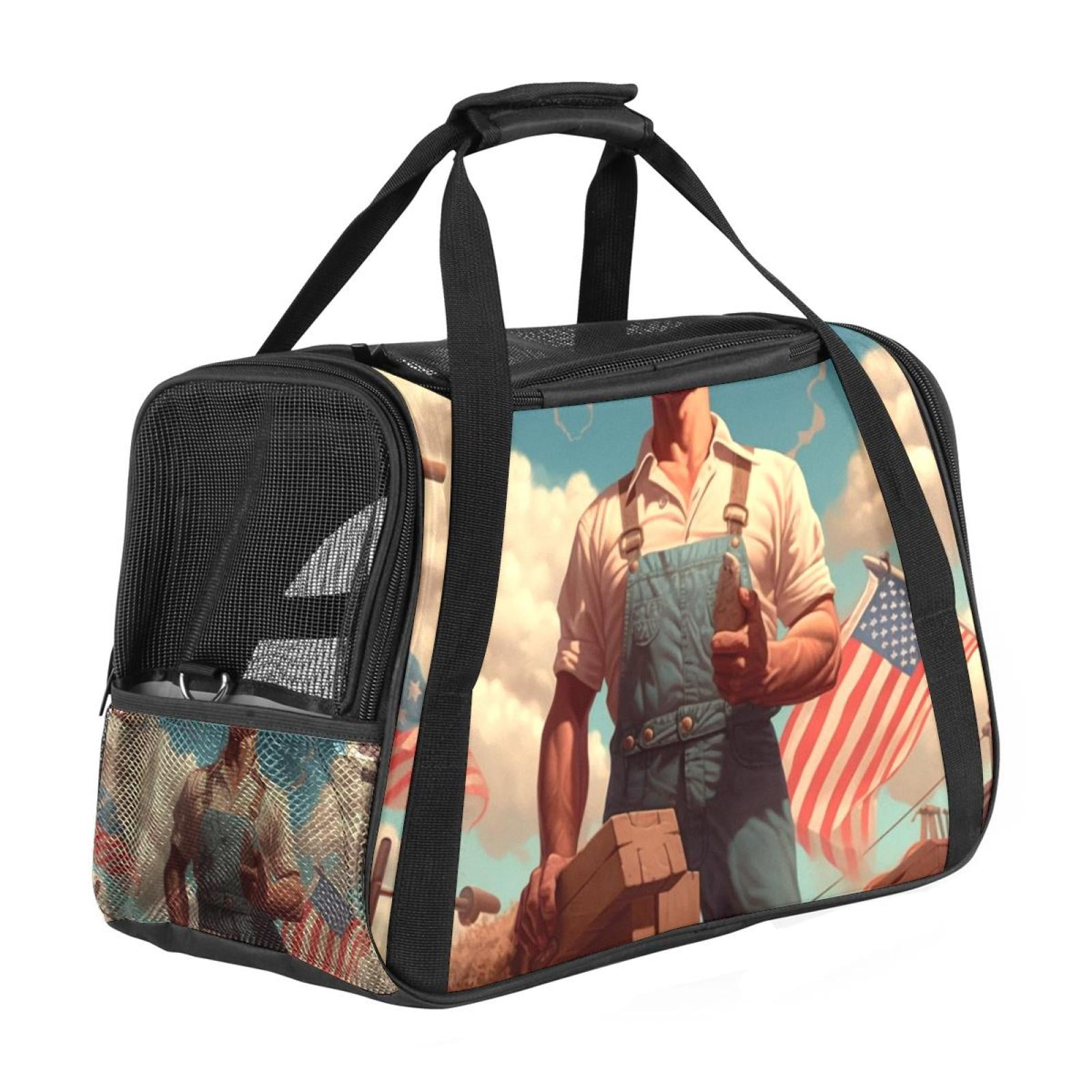 Labour Day Sherpa-Lined Fabric Dog Bag with 900D Oxford Cloth Base ...