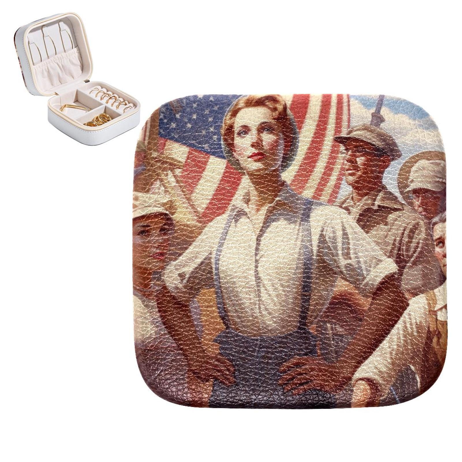 Labour Day Travel Portable Square Jewelry Box Earring Necklace Bracelet ...