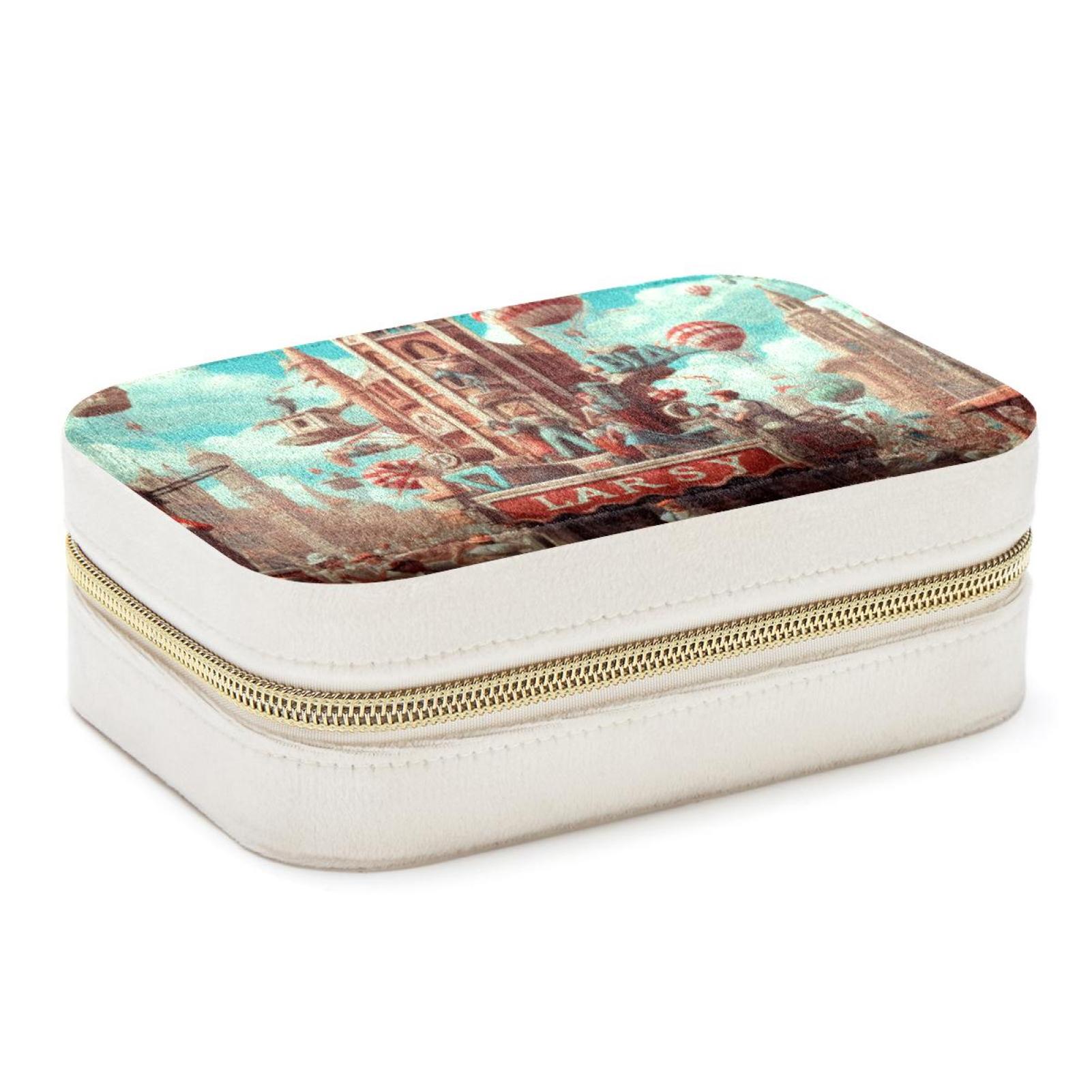 Labour Day Velvet Portable Decorative Box with Removable Compartment ...