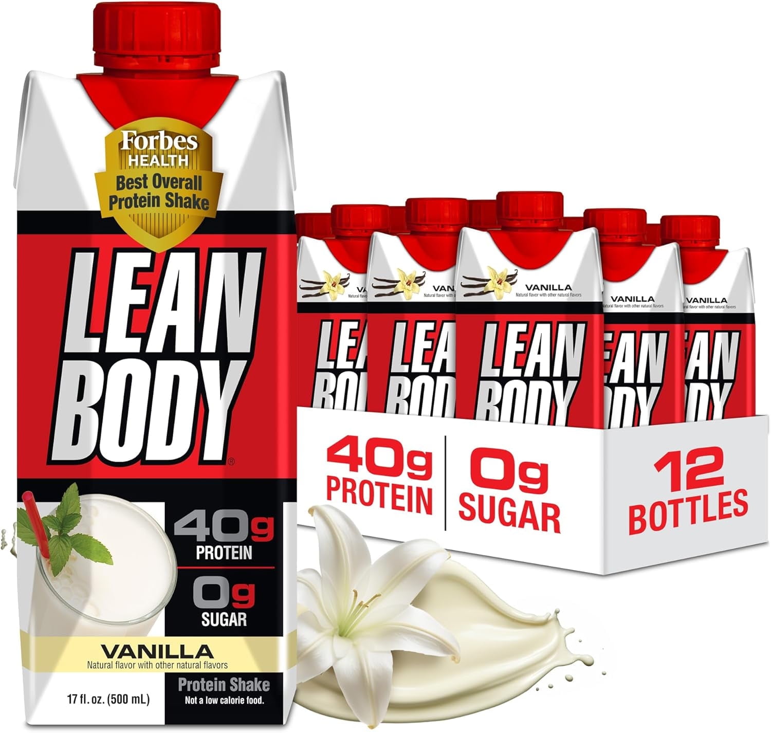Labrada Lean Body Protein Shake, Vanilla, 40g Protein, 17 fl oz Bottles ...