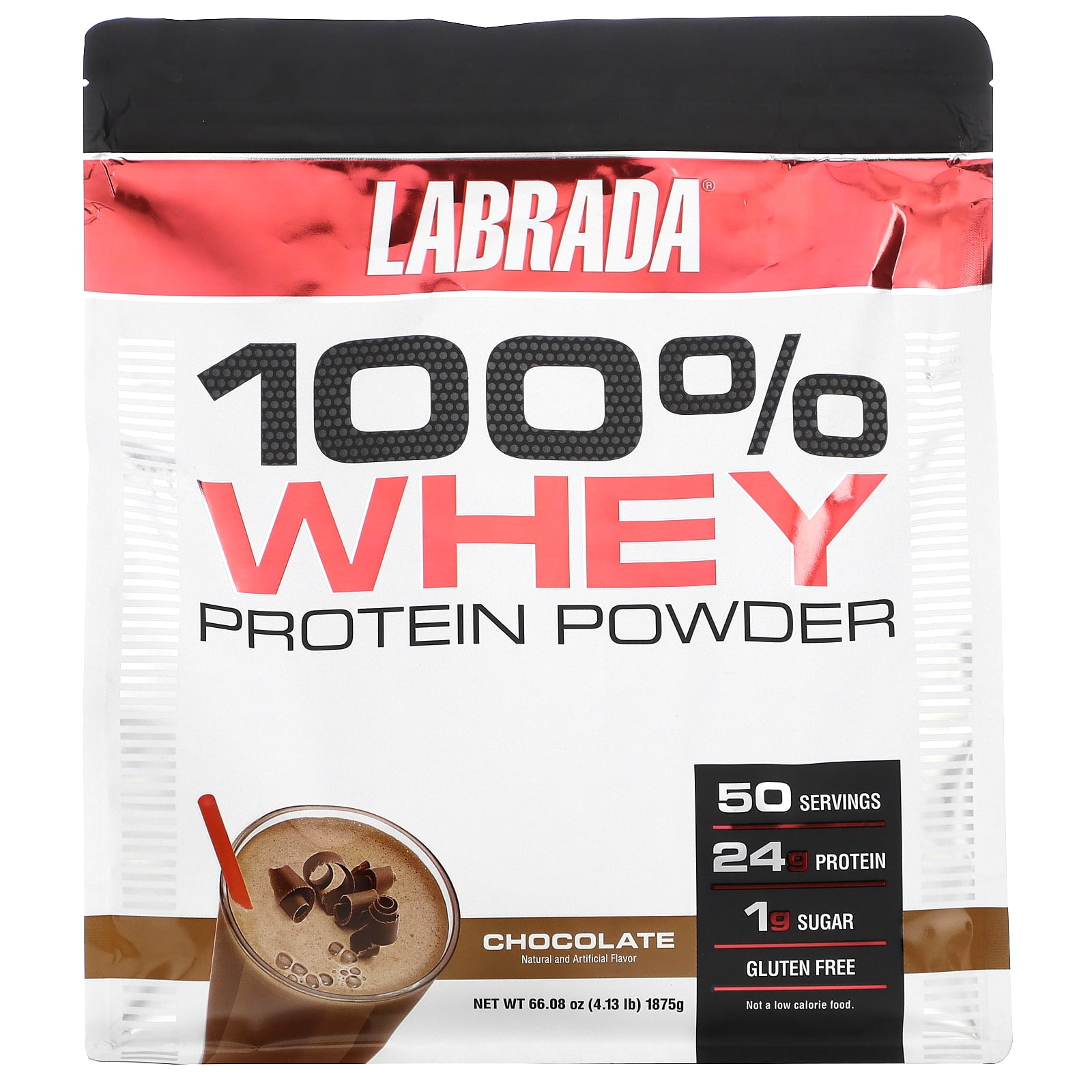 Labrada Nutrition 100% Whey Protein Powder, Gluten Free, Chocolate ...