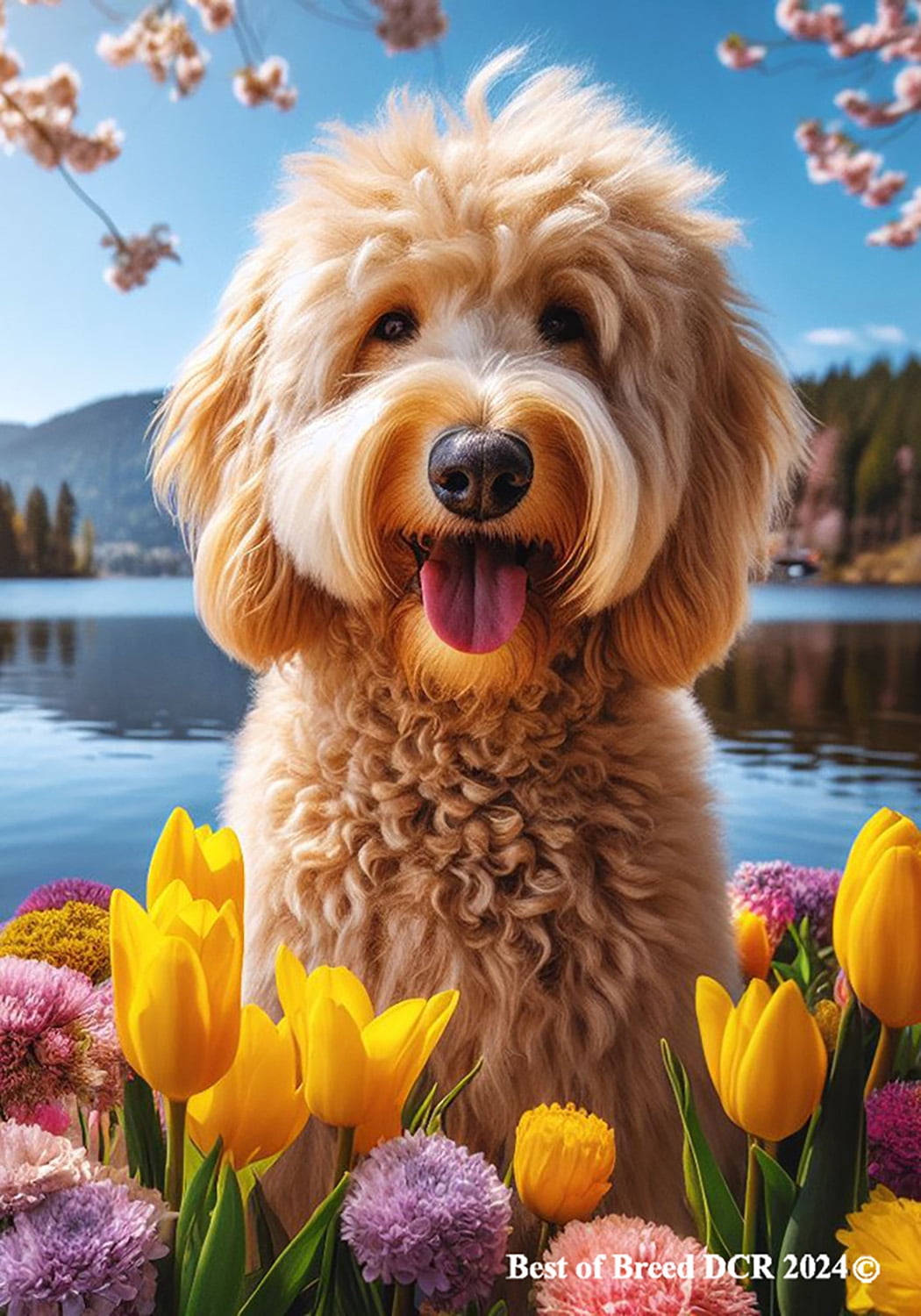 Labradoodle Blonde - Best of Breed DCR Spring House Flag - Walmart.com