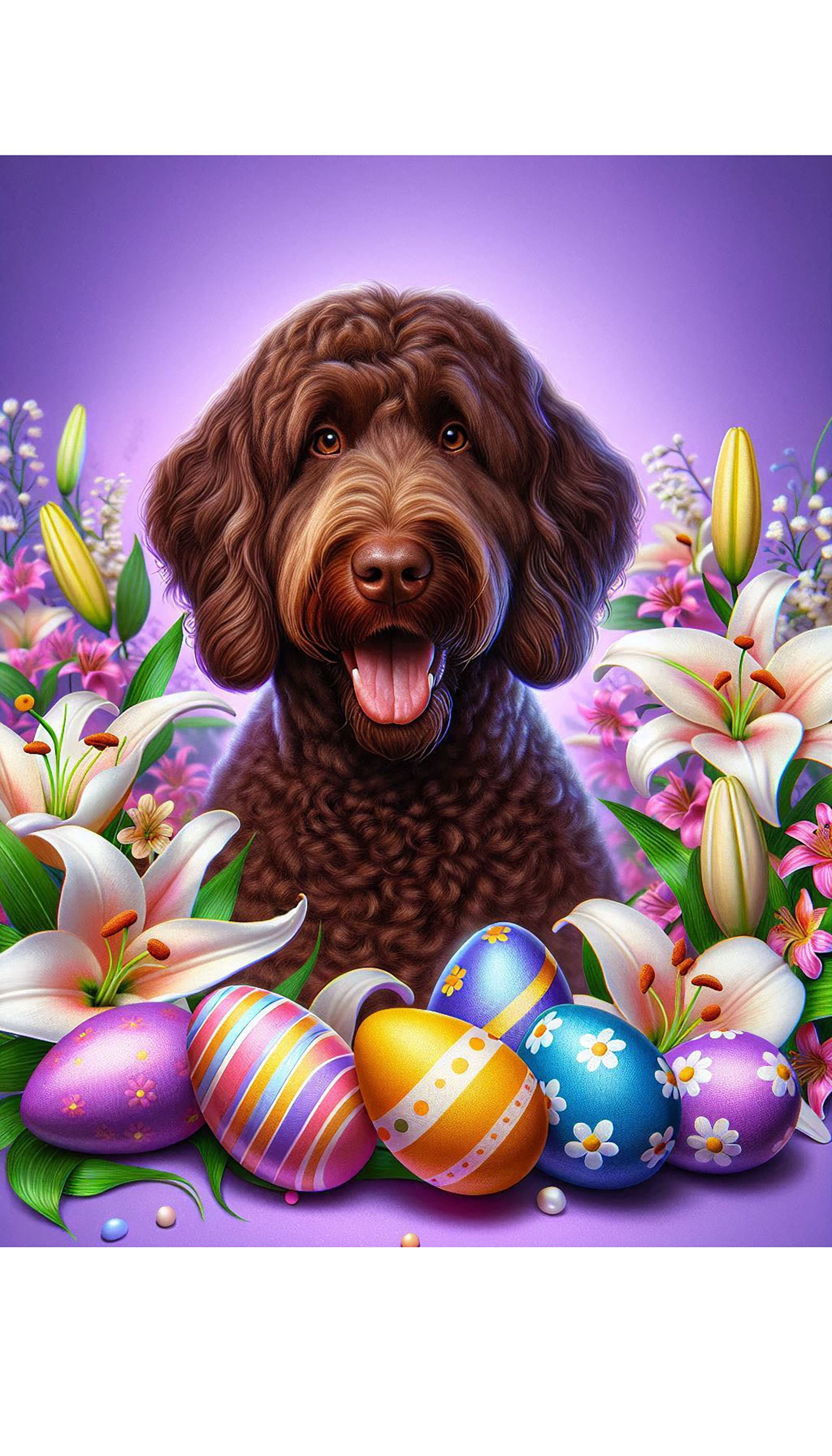 Labradoodle Chocolate - Best of Breed DCR Easter Holiday Outdoor Garden ...