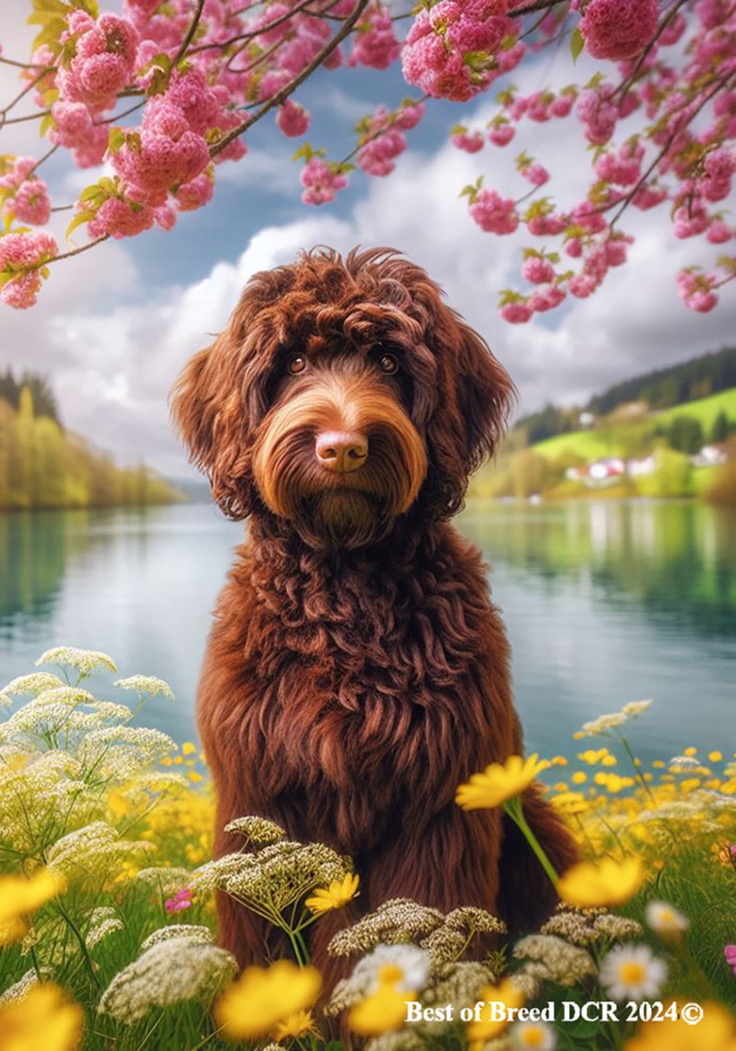 Labradoodle Chocolate - Best of Breed DCR Spring House Flag - Walmart ...