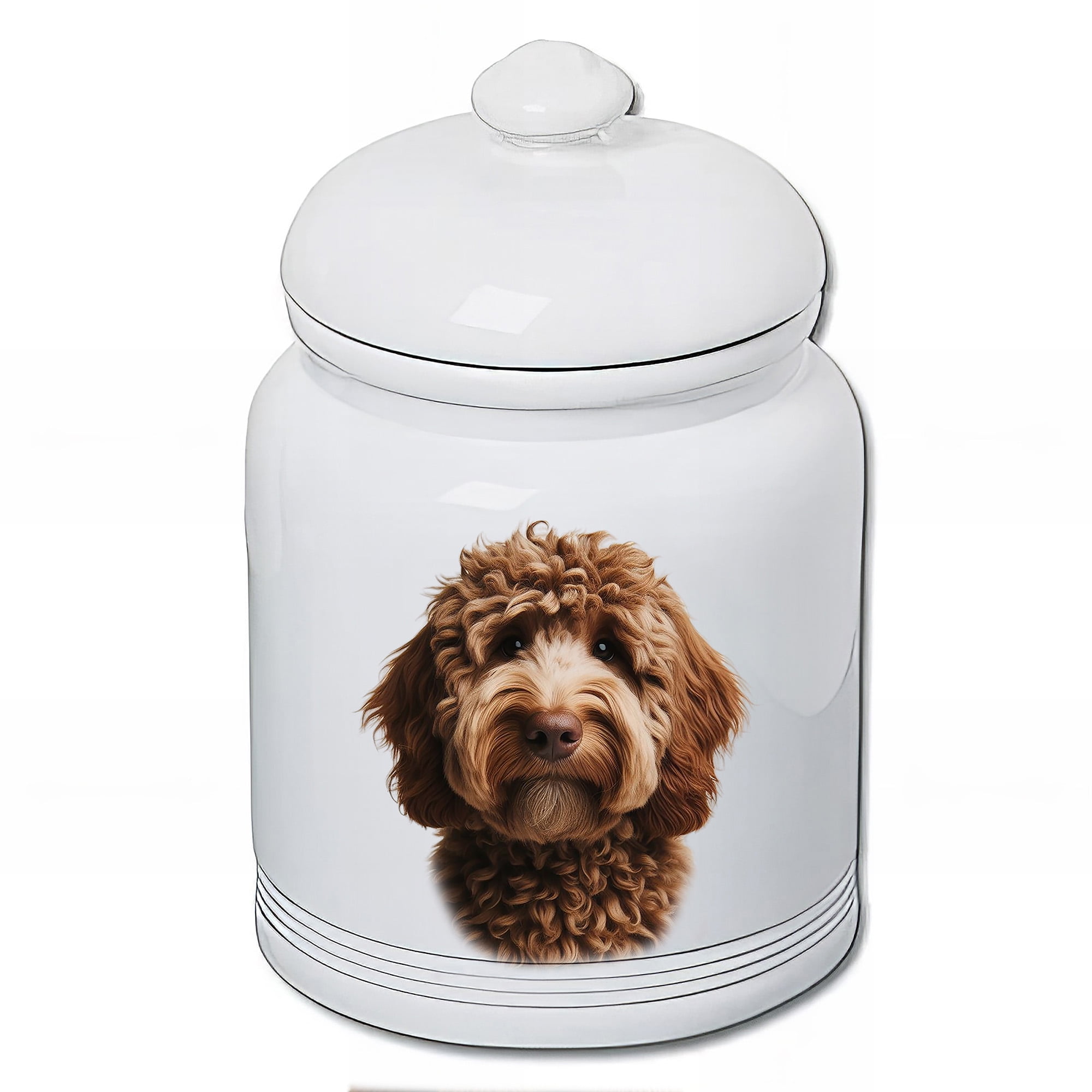 Labradoodle Chocolate - Best of Breed Dog and Cat Ceramic Treat Jar ...