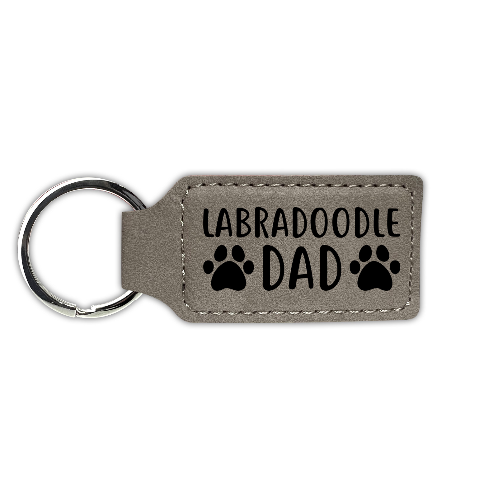 Labradoodle Dad Keychain Leatherette Rectangle - Laser Engraved - Many ...