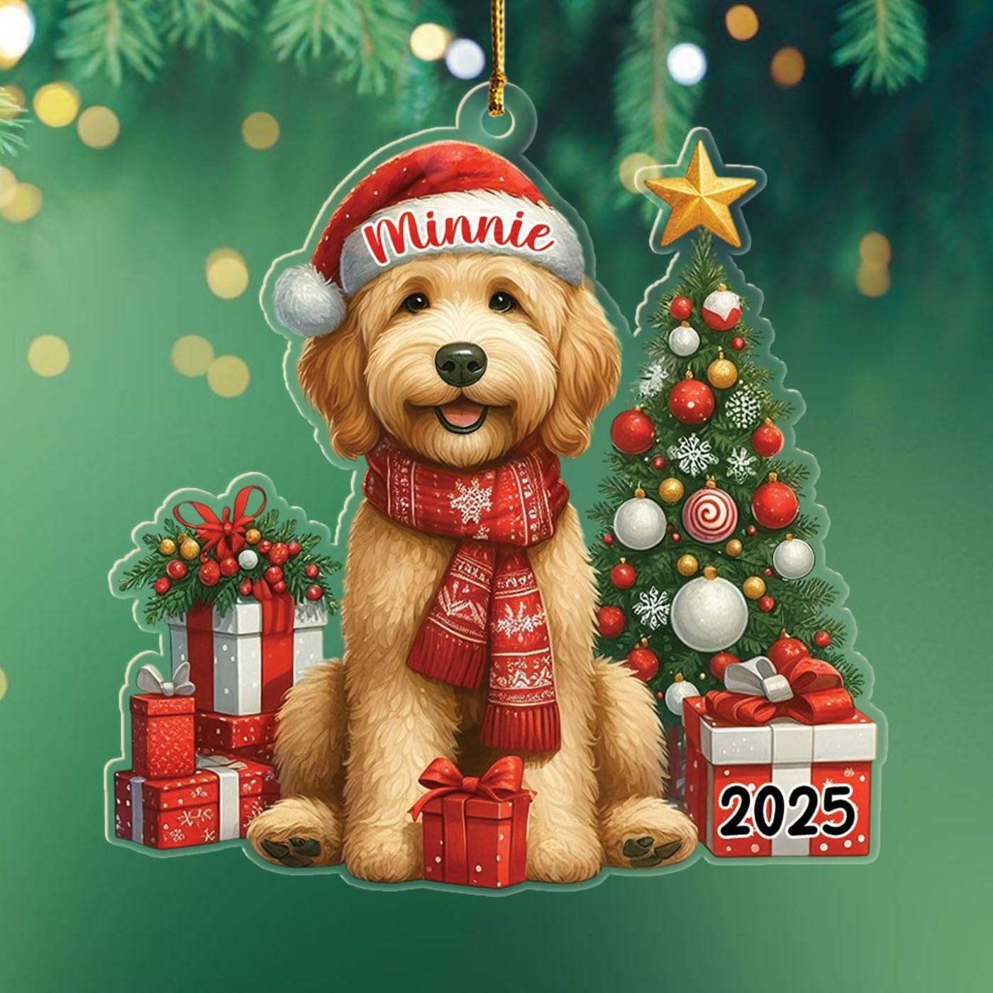 Labradoodle Dog Breed Christmas Ornament, Personalized Labradoodle ...
