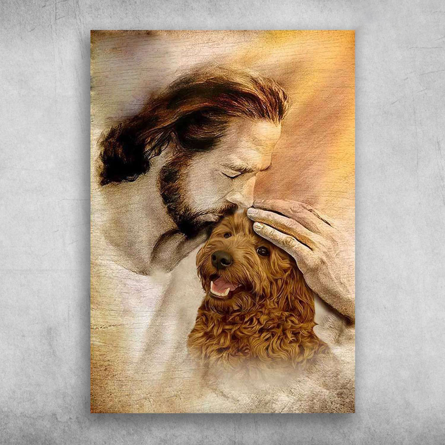 Labradoodle Dog, Labradoodle God, Jesus Dog Lover 24 x 36 Inch Poster ...