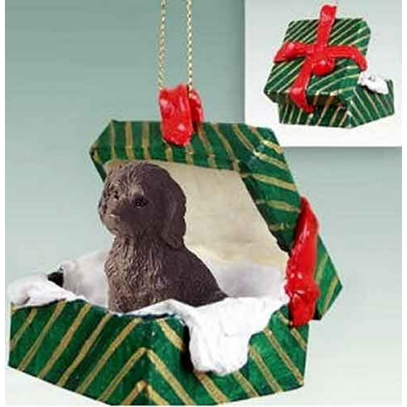 Labradoodle Gift Box Christmas Ornament Chocolate - DELIGHTFUL ...