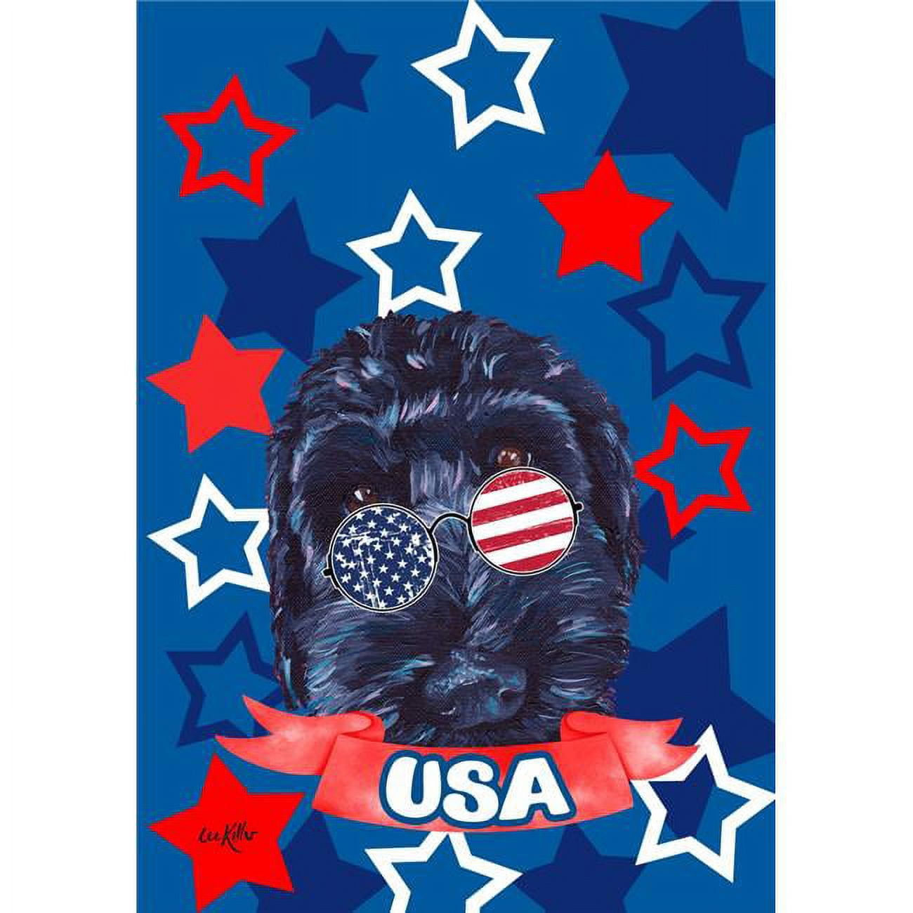 Labradoodle HHS Patriotic House Flag, Black - Walmart.com