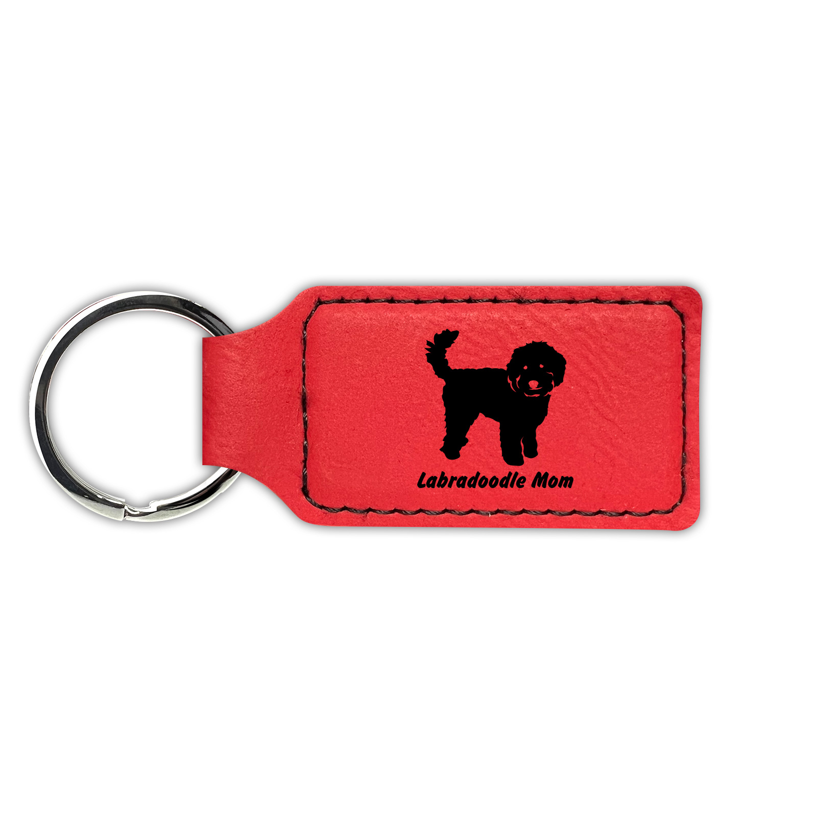 Labradoodle Mom Keychain Leatherette Rectangle - Laser Engraved - Many ...