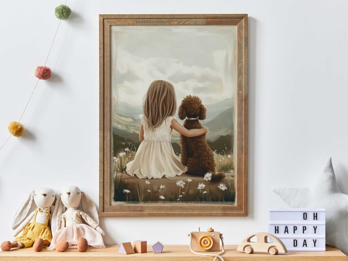 Labradoodle Nursery Decor, Brown Labradoodle Art, Brown Cockapoo Print ...