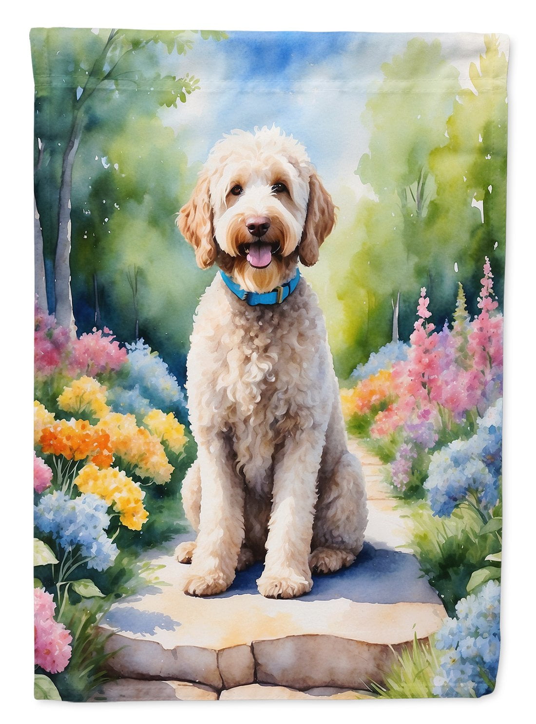 Labradoodle Spring Path House Flag 28 in x 40 in - Walmart.com
