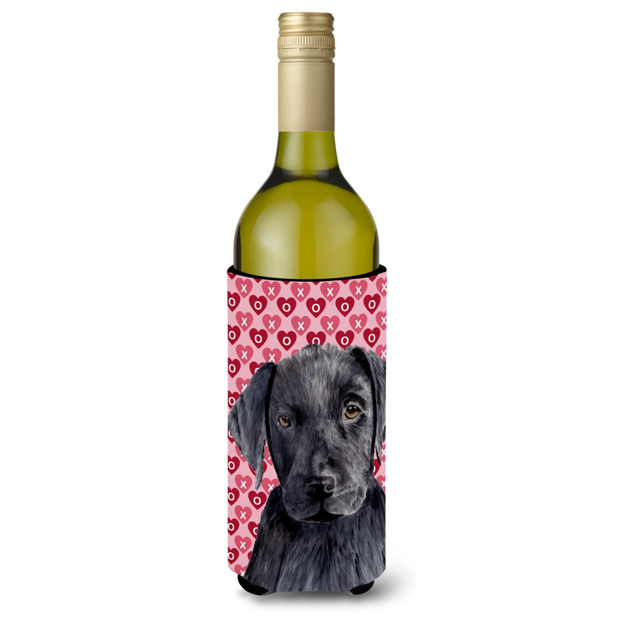 Labrador Black Hearts Love Valentines Day Wine Bottle Hugger - Walmart.com