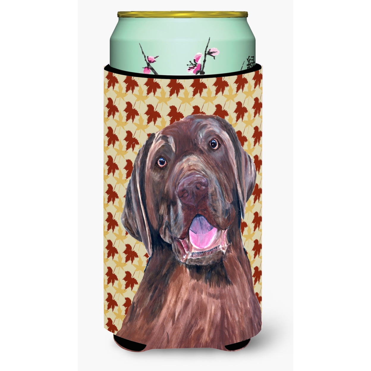 Labrador Chocolate Fall Leaves Portrait Tall Boy Hugger - Walmart.com