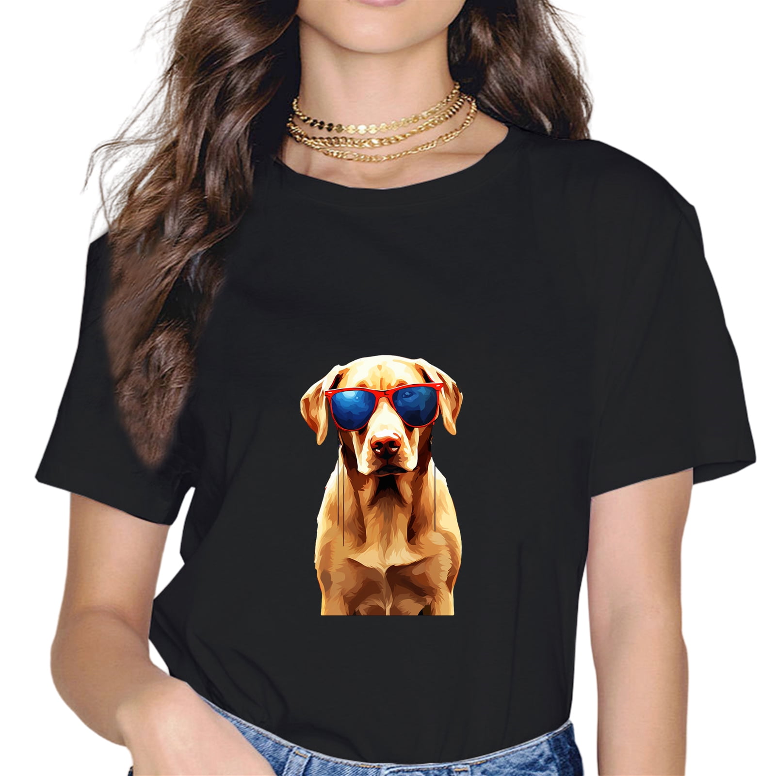 Labrador Dog American Flag Graphic T-Shirt - Walmart.com