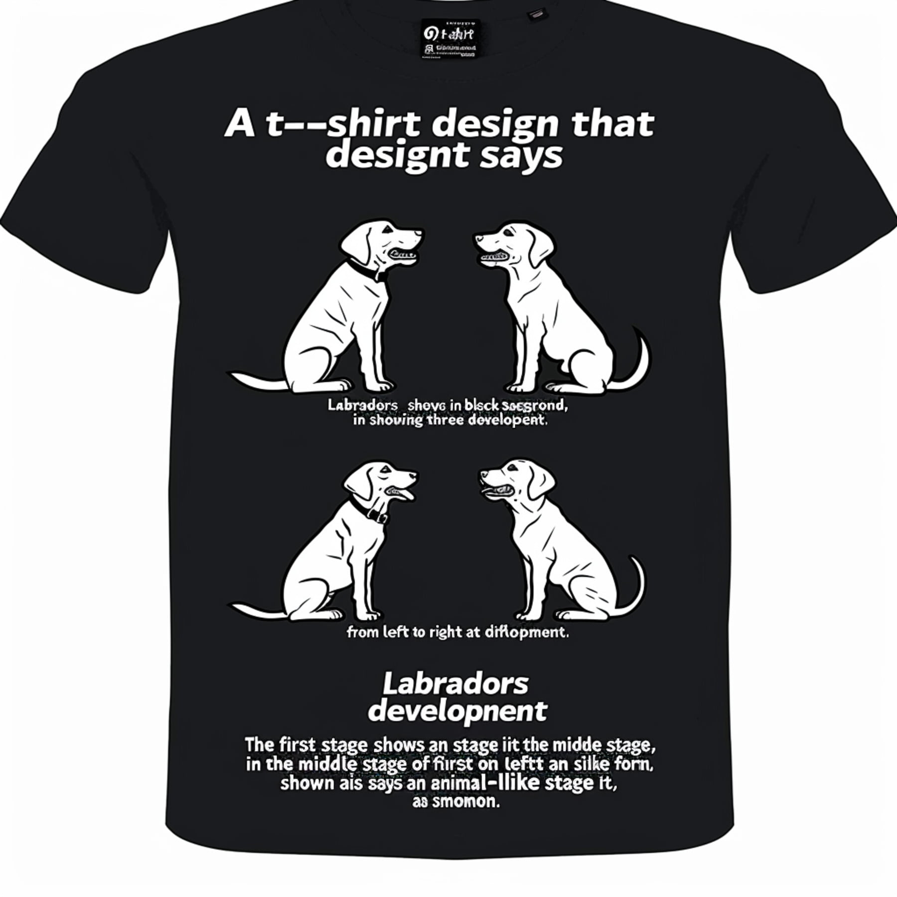 Labrador Dog Evolution TShirt Black Tee with Silhouette Design Animal ...